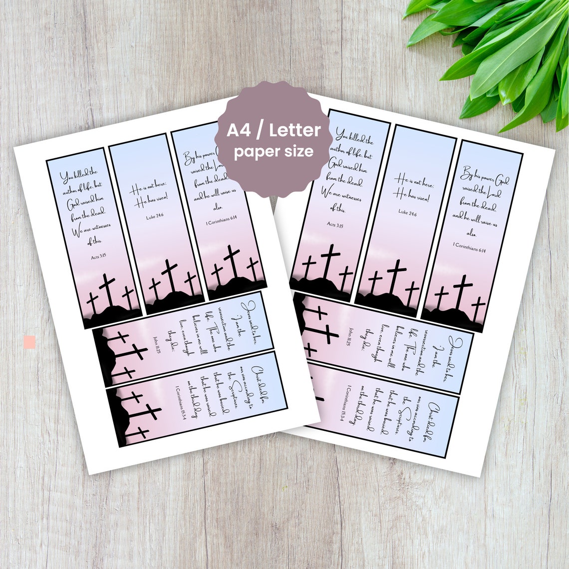 EASTER Bookmarks Set Easter Printable Bookmarks With Bible Verses ...
