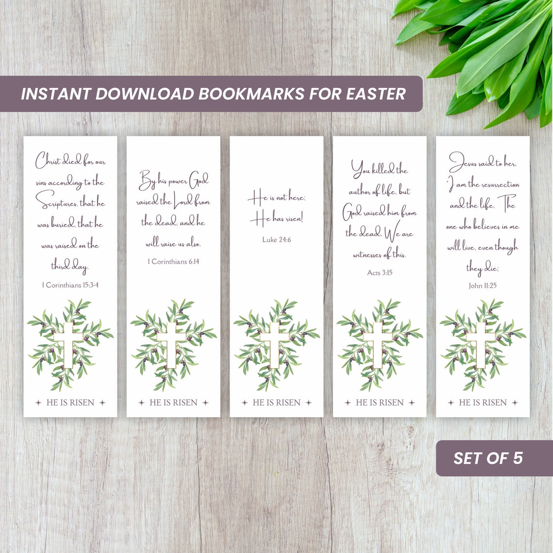 EASTER Bookmarks Set Easter Printable Bookmarks With Bible Verses ...