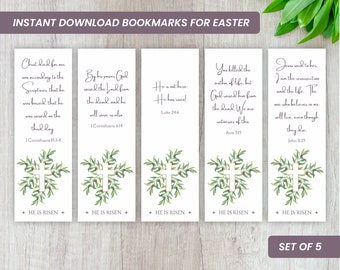 EASTER Bookmarks Set Easter Printable Bookmarks With Bible Verses ...