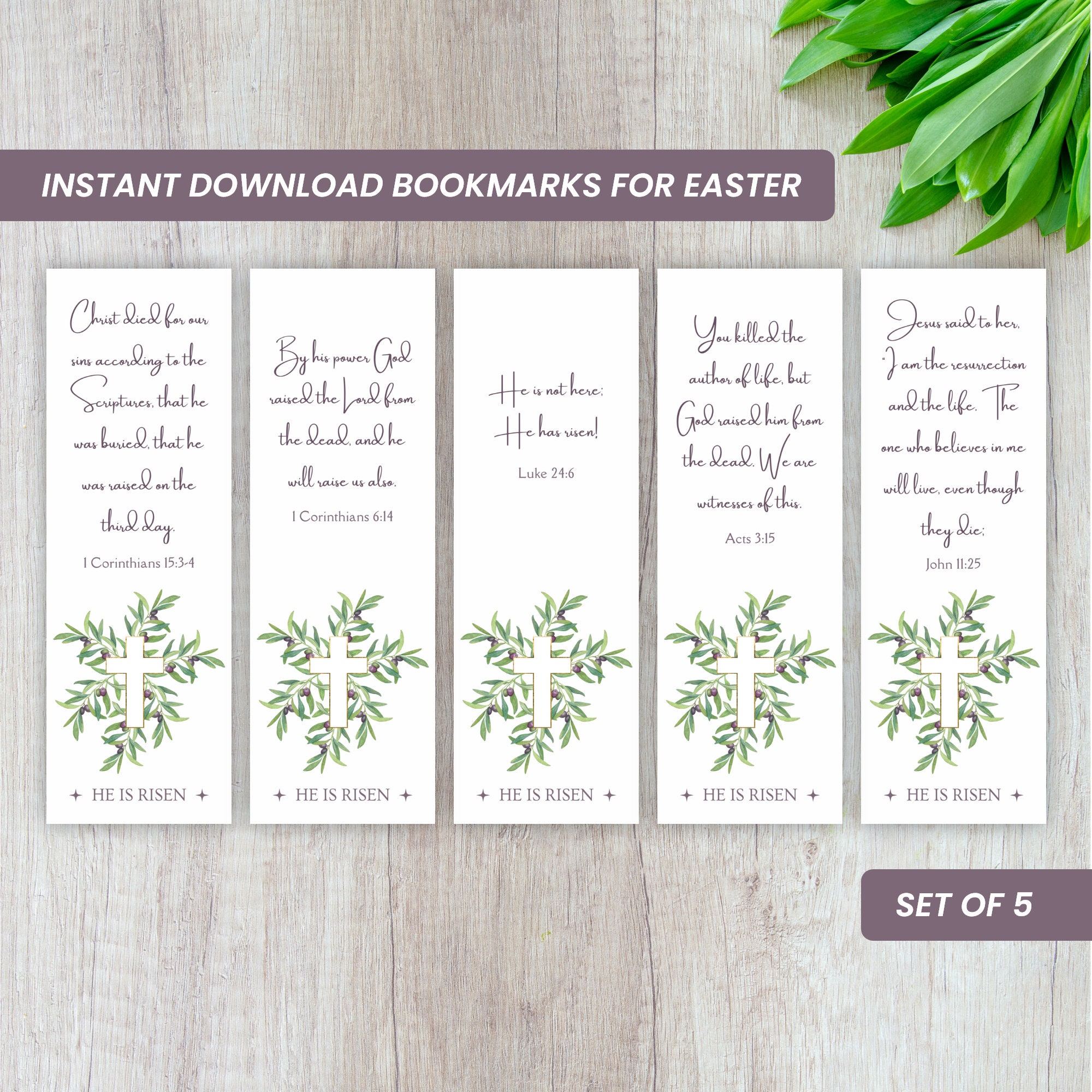 EASTER Bookmarks Set Easter Printable Bookmarks With Bible Verses ...