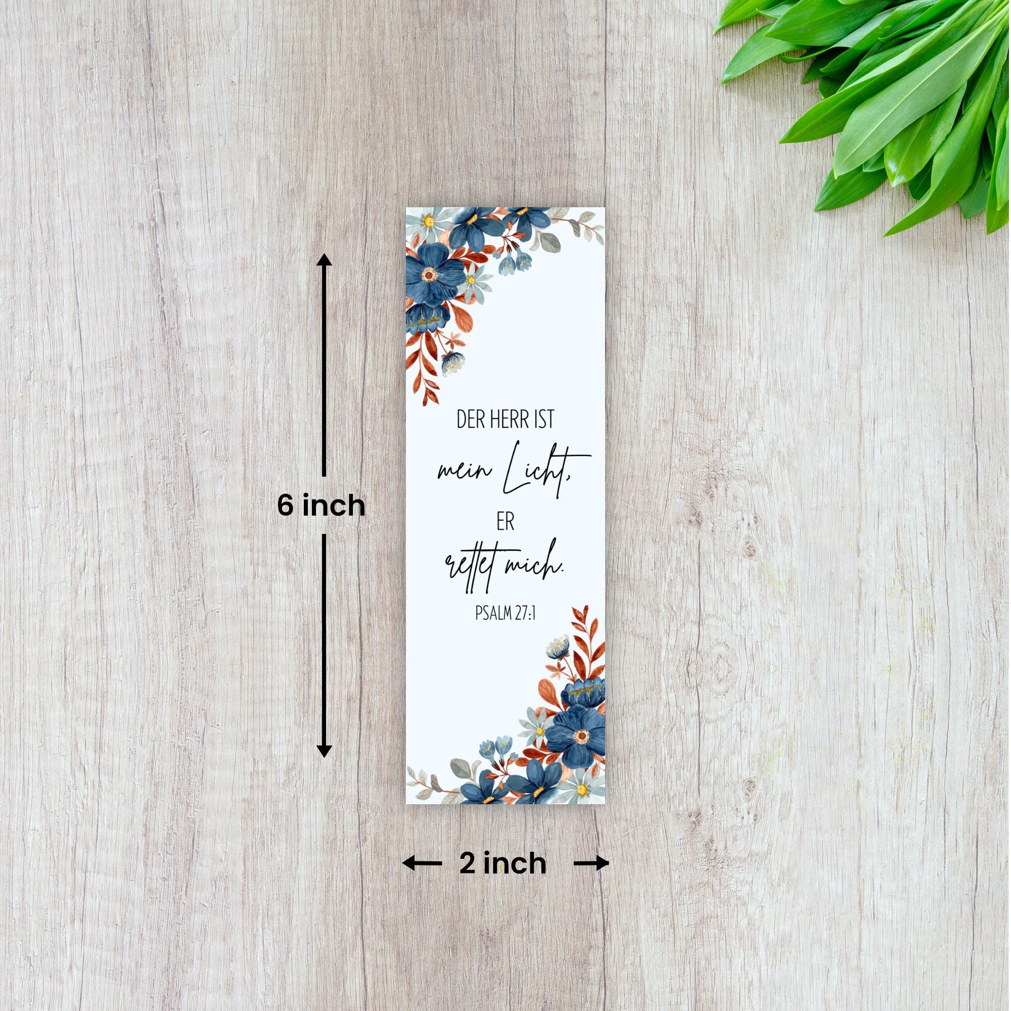German Bible Verse Bookmark Set: Floral Christian Gift (digital ...