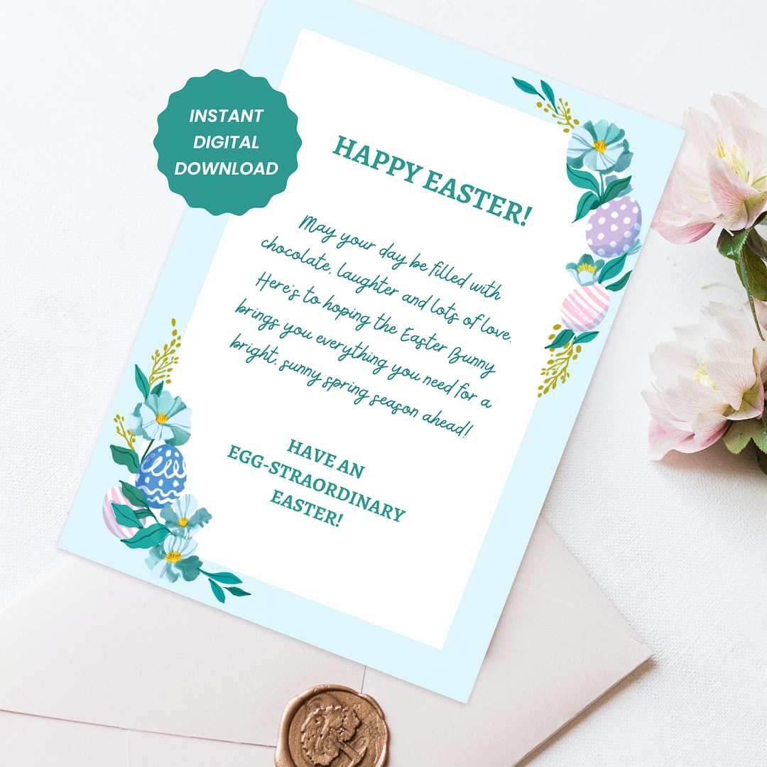 Easter Cards, Happy Easter Card, Easter Greeting Card, Floral Easter ...