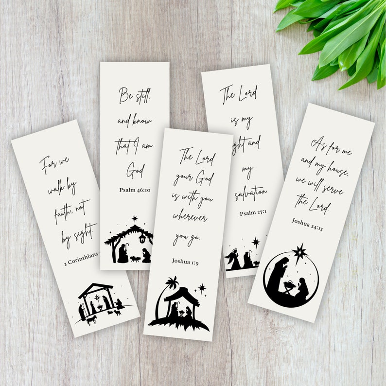 Christian Bookmarks With Bible Verses - Set of 5 (digital Download) - Etsy