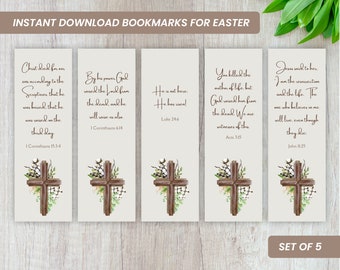 EASTER Bookmarks Set Easter Printable Bookmarks With Bible Verses ...