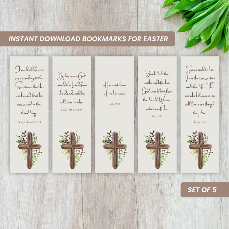 EASTER Bookmarks Set Easter Printable Bookmarks With Bible Verses ...