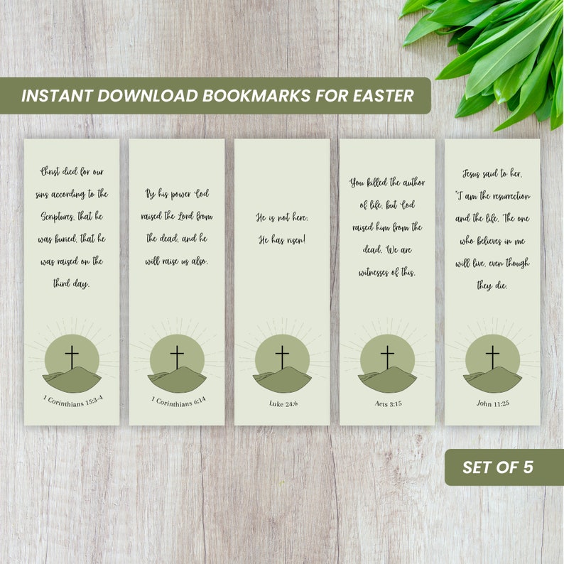 EASTER Bookmarks Set Easter Printable Bookmarks With Bible Verses ...