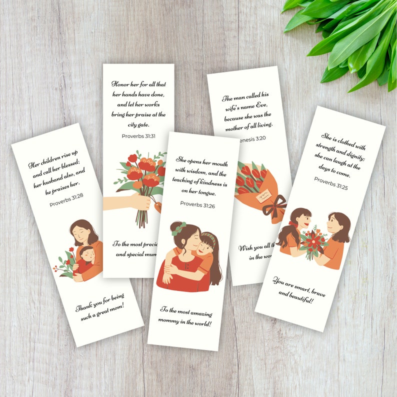 Mother's Day Bookmarks With Bible Verses Best Gift for Mom Bookmarks ...