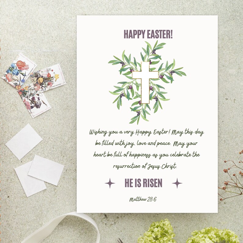Easter Card Christian Easter Card Bible Verse Unique Easter Message ...