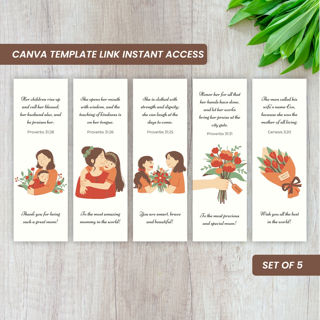 Mother's Day Bookmarks With Bible Verses Best Gift Mom Bookmarks for ...