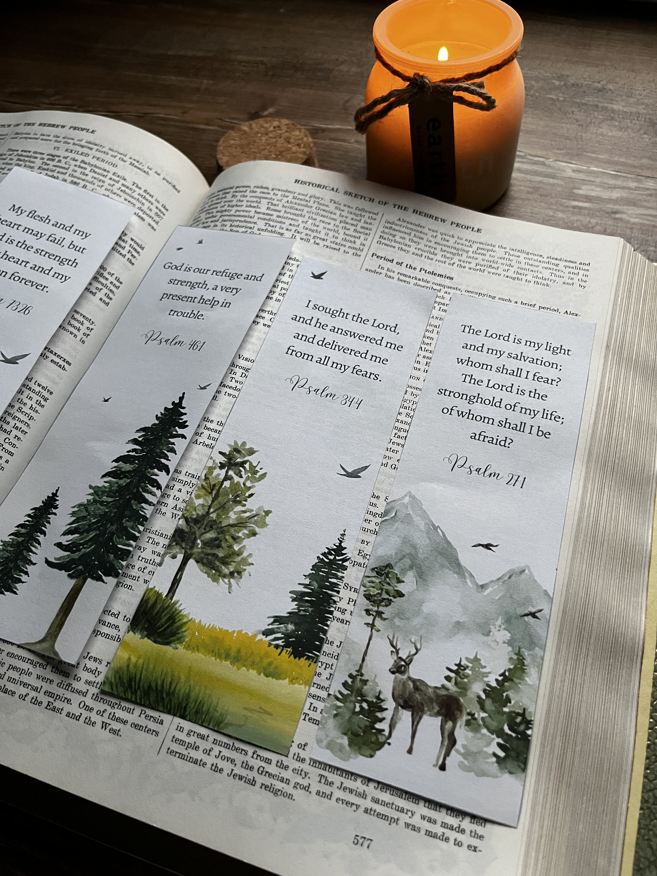 Bookmarks in German Cute Printable Bookmarks With Psalms Set of 5 ...