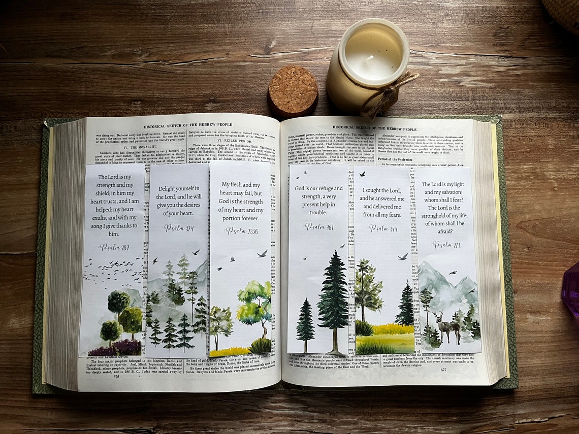 Bookmarks in French Cute Printable Bookmarks With Psalms Set - Etsy Canada
