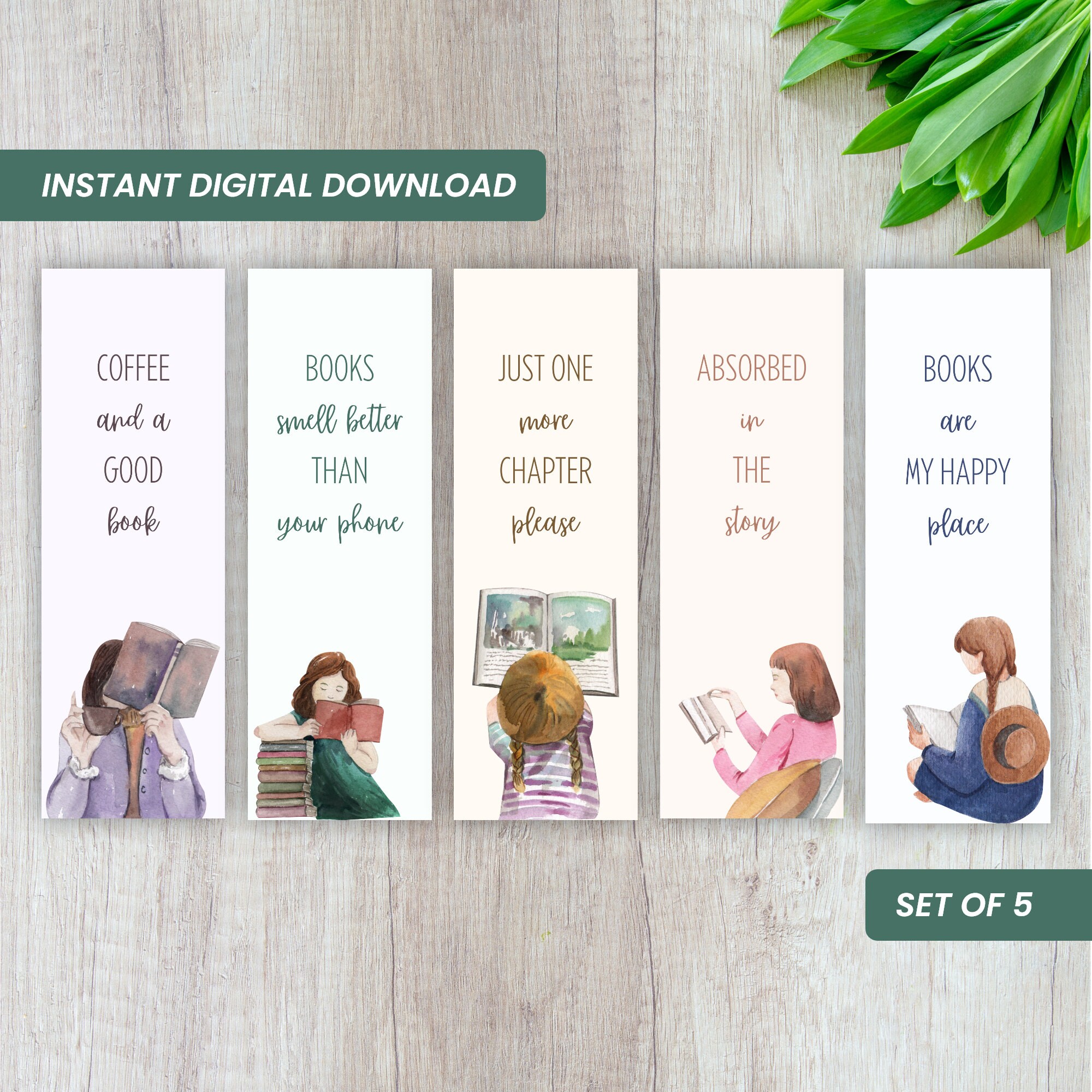 Printable Nice Quotes Bookmark Set of 5 Bookmark Bundle Bookmark ...