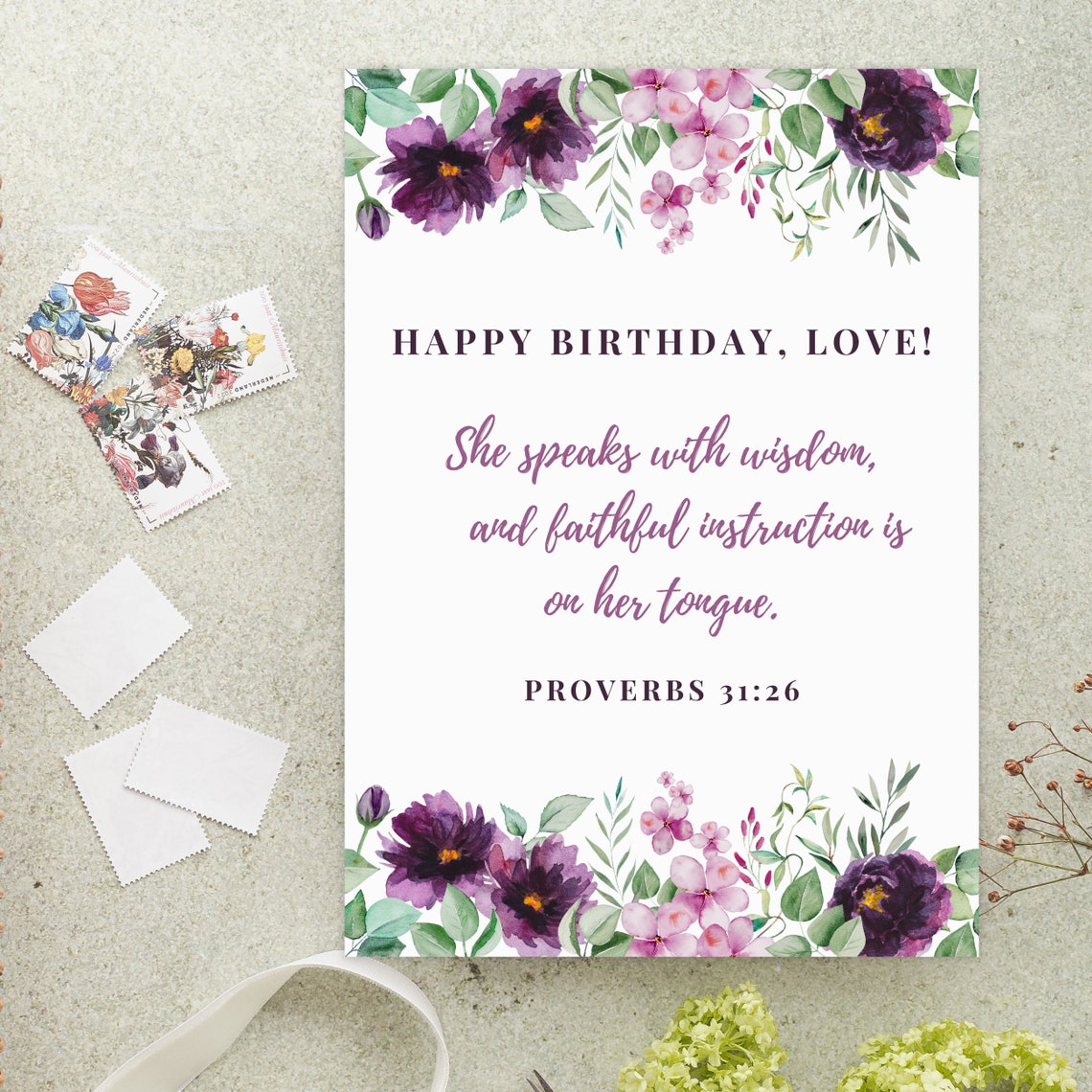 Birthday Card Instant Download Birthday Card Bible Verse Card Birthday ...