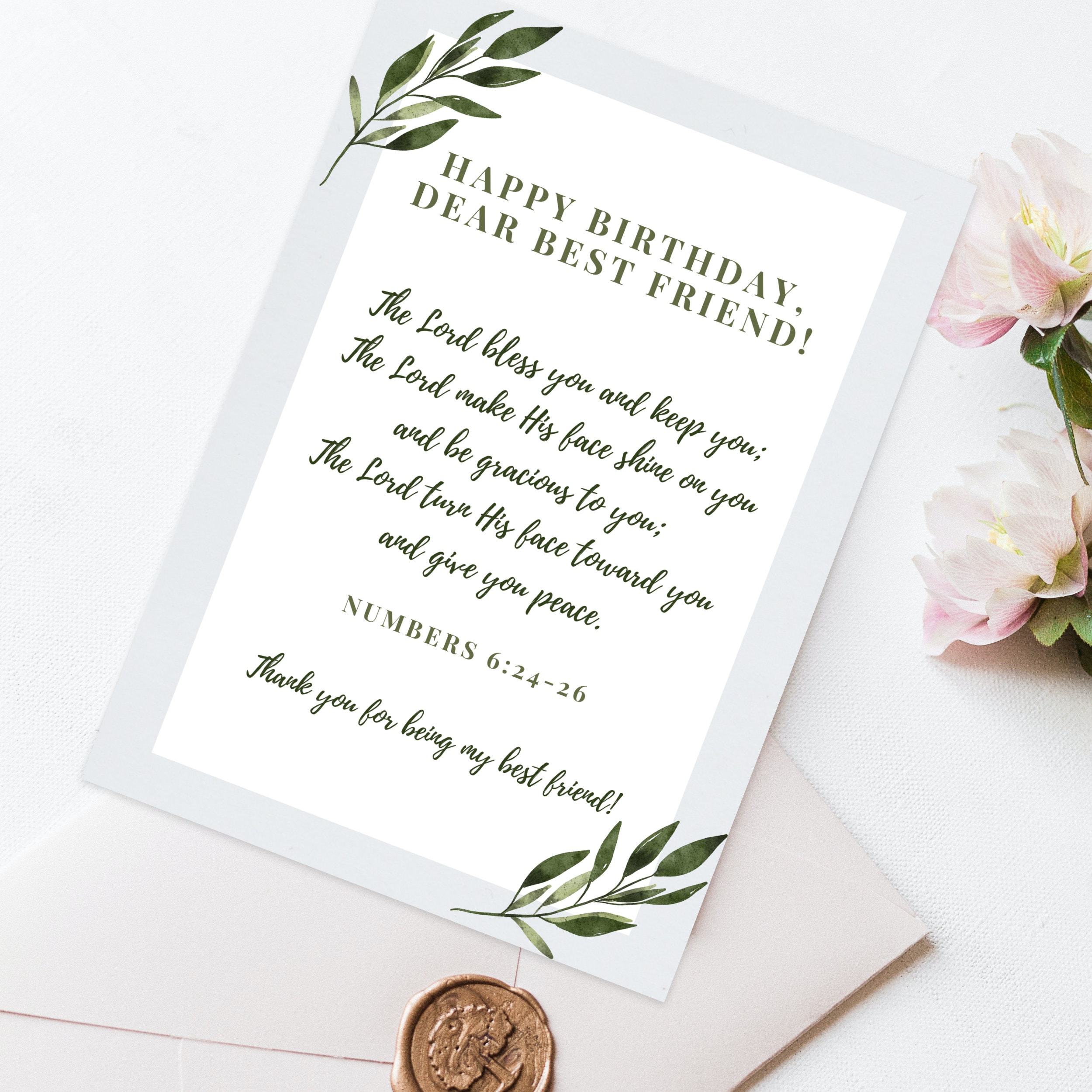Birthday Card Instant Download Birthday Card Bible Verse Card Birthday ...