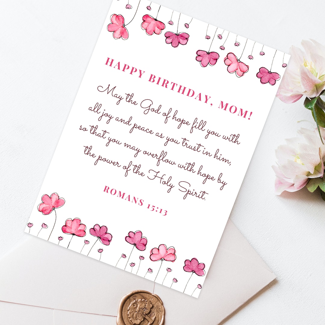 Birthday Card Instant Download Birthday Card Bible Verse Card Birthday ...