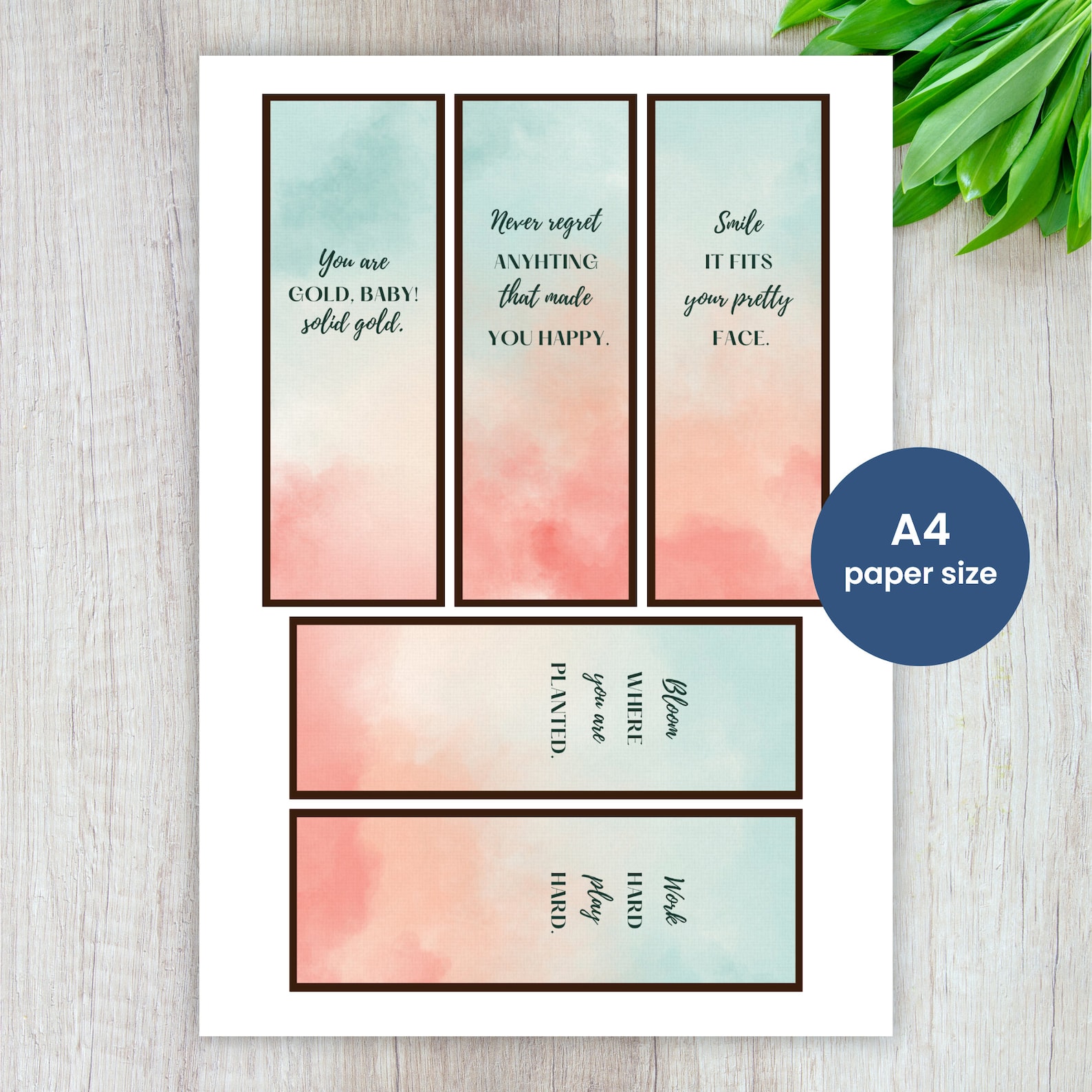 Printable Bookmarks With Nice Quotes Bookmark Set of 10 Instant ...