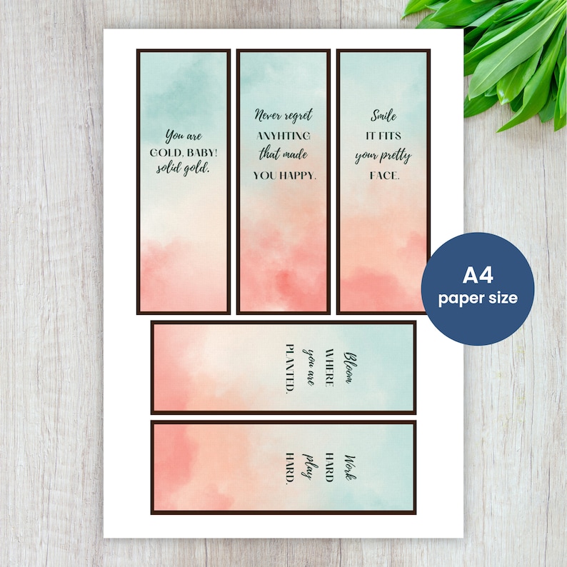 Printable Bookmarks With Nice Quotes Bookmark Set of 10 Instant ...