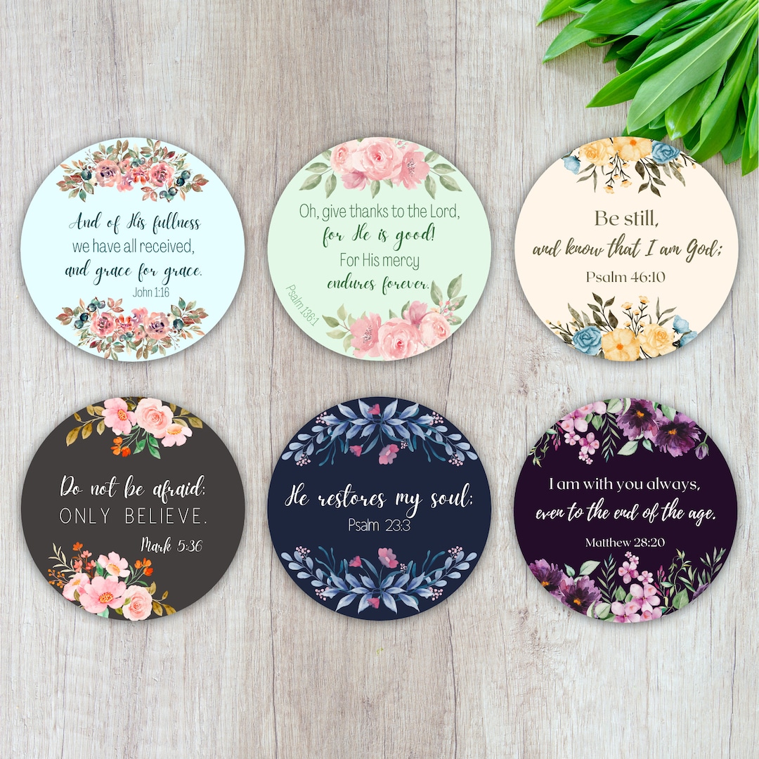 Printable 3 Inch Size Bible Verses Circle Images Set Magnets With Bible ...