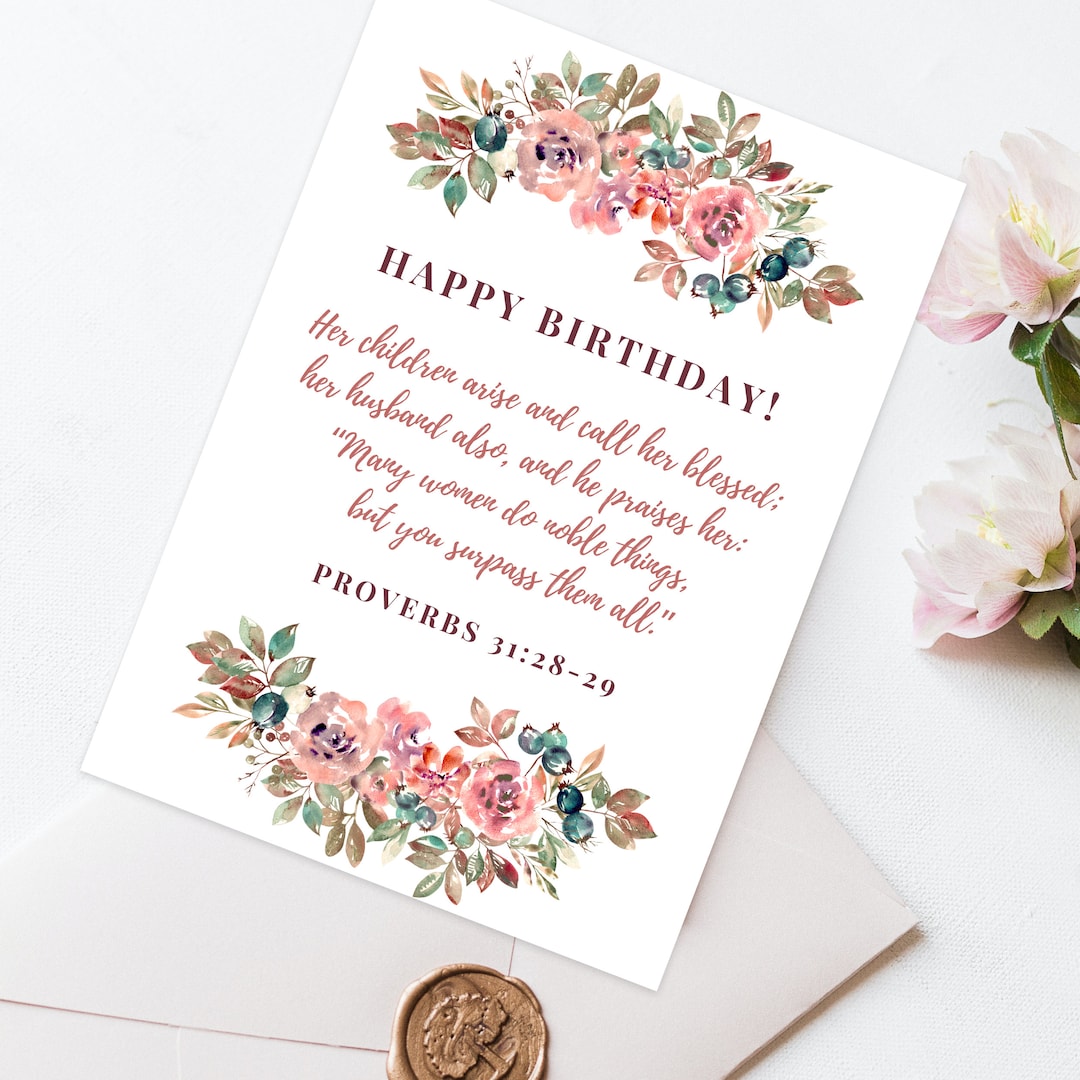 Birthday Card Instant Download Birthday Card Bible Verse Card Birthday ...
