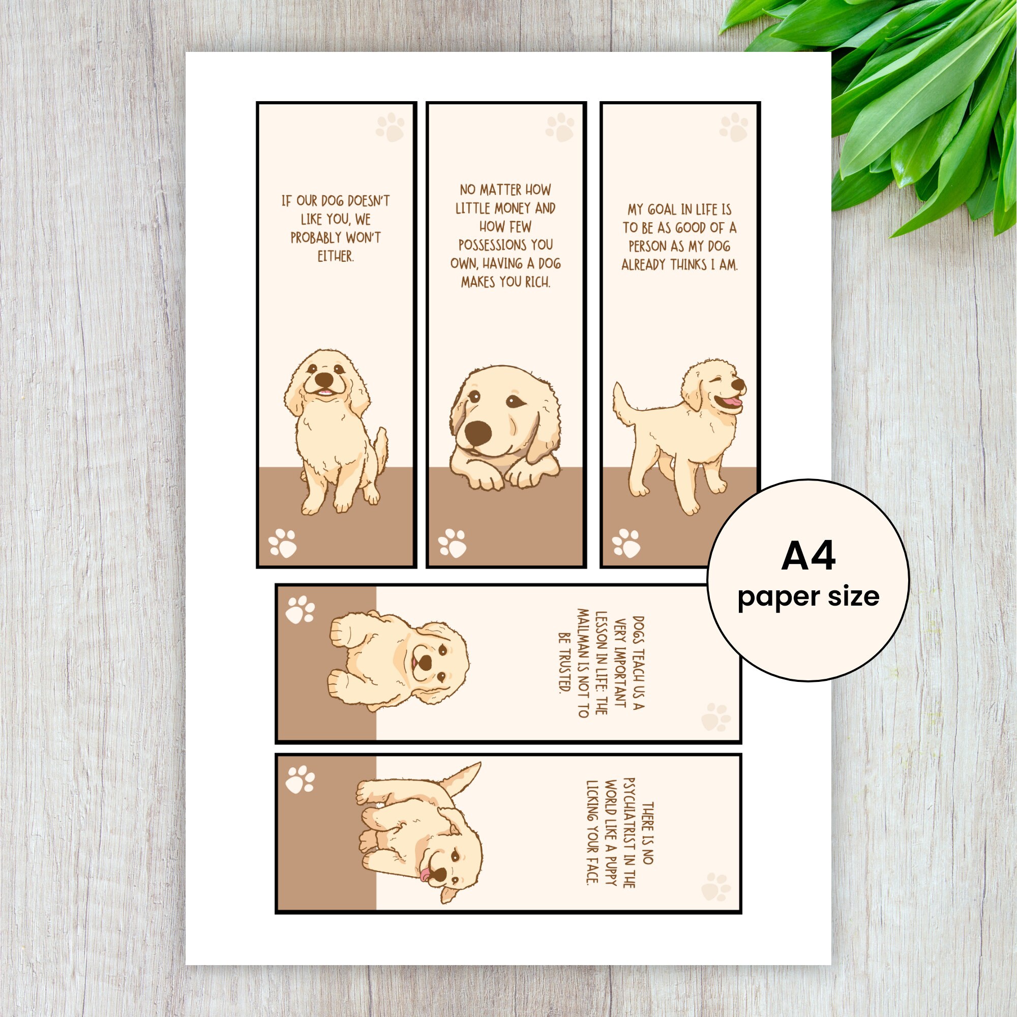 Bookmarks With Dogs Set of 10 Bookmarks Dogs Quotes Cute Bookmarks Cute ...