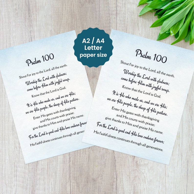 Psalm 100 the Lord is God Bible Verse Wall Art Print Christian Psalm ...