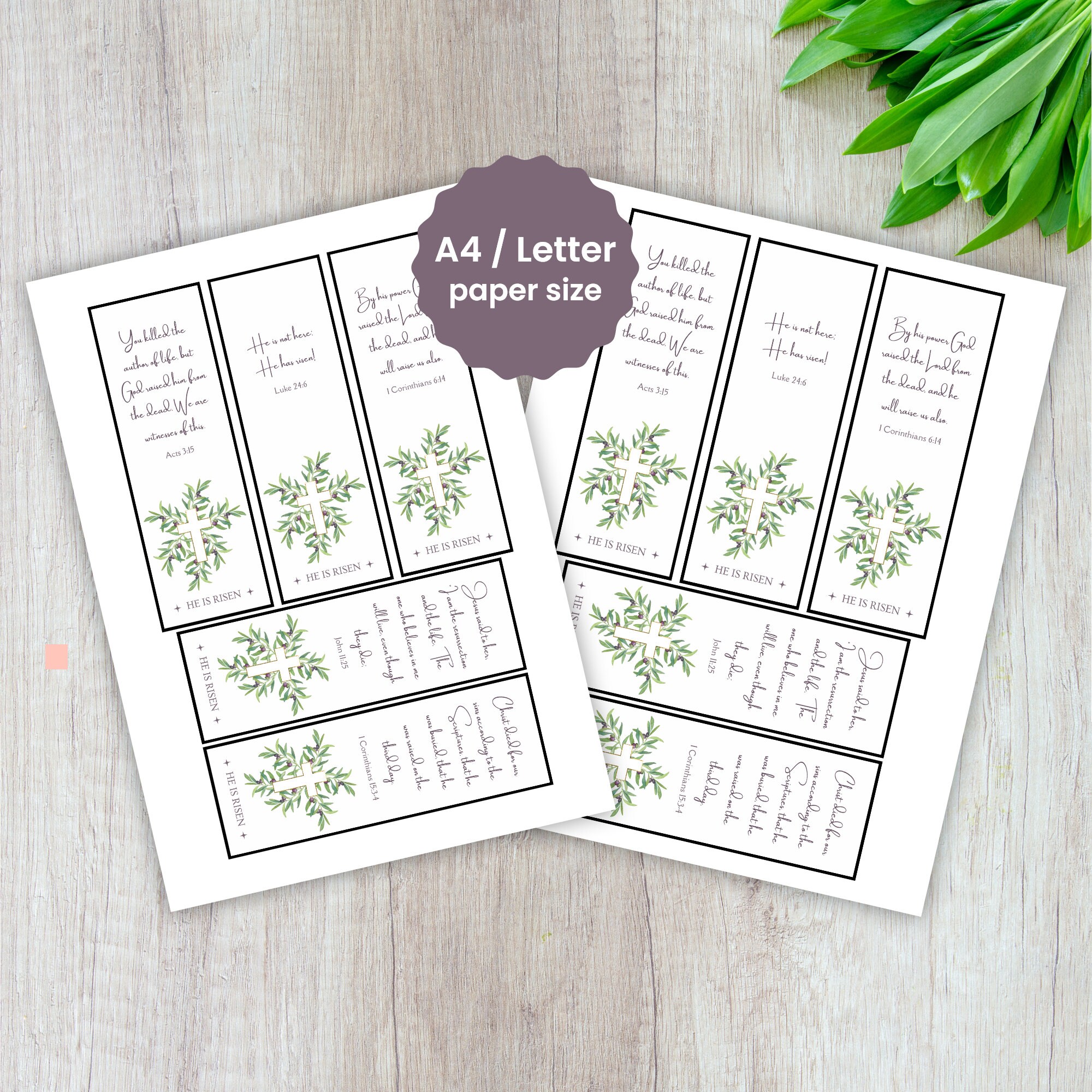 EASTER Bookmarks Set Easter Printable Bookmarks With Bible Verses ...