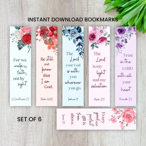 Floral Bible Verse Bookmarks: Christian Gift (digital Download) - Etsy