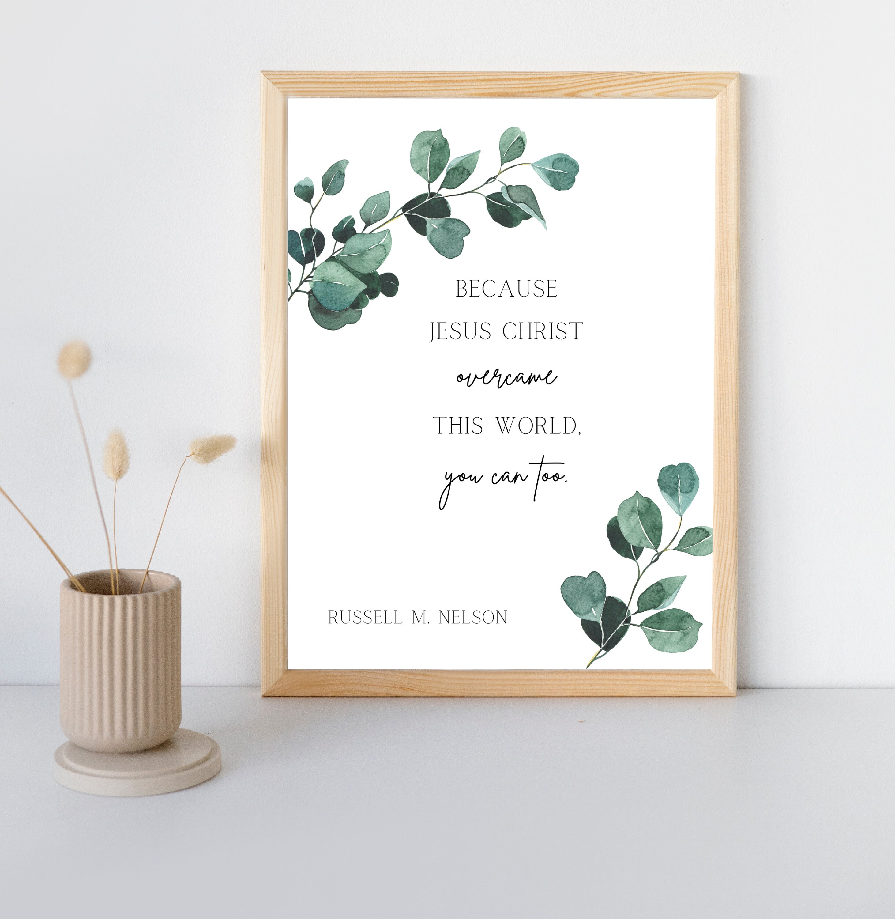Christian Wall Art Russell M Nelson Quote Bundle | Overcome the World ...