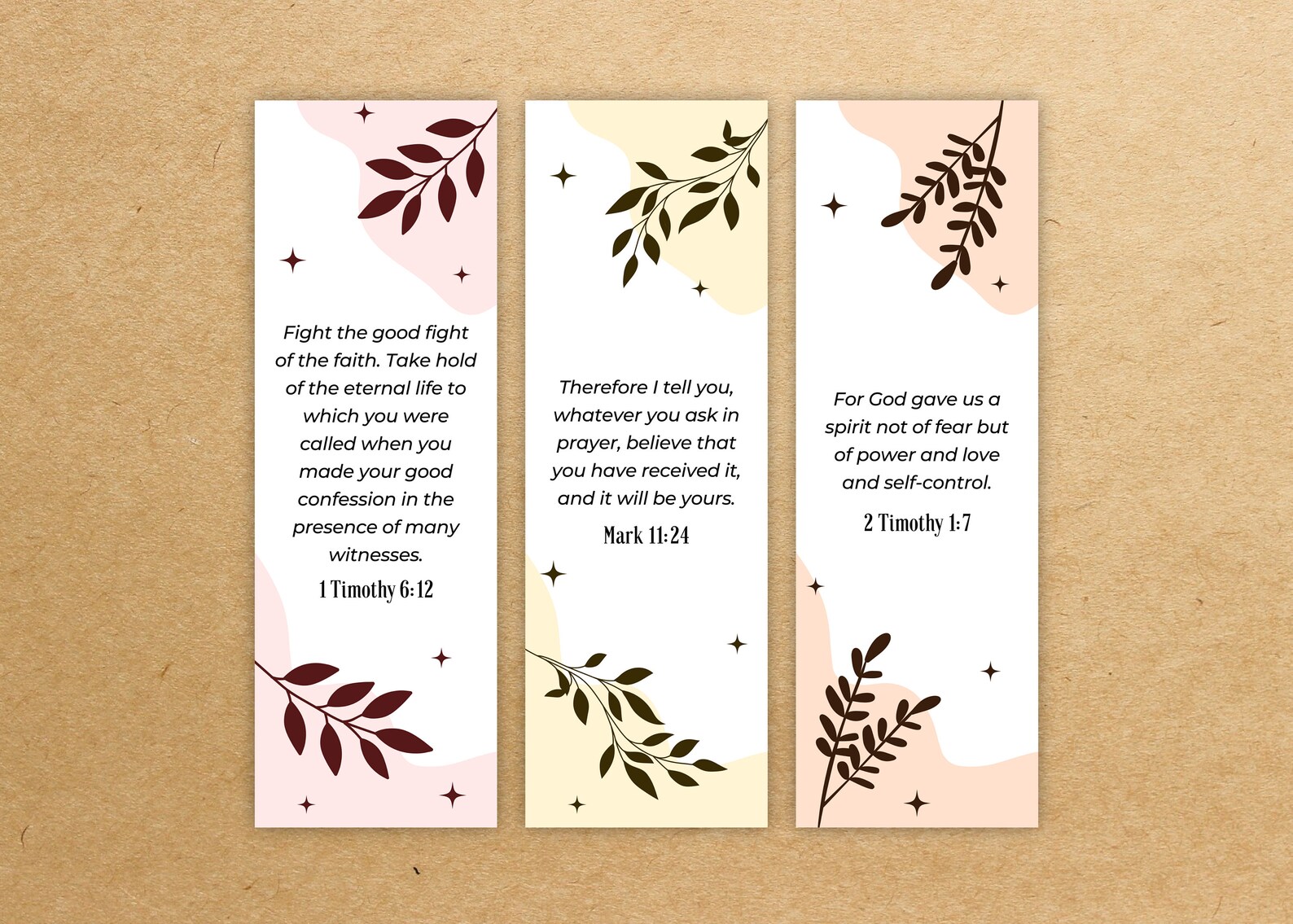 Bookmark Cute Printable Bookmarks With Psalms Bookmark Set of 6 Nature ...