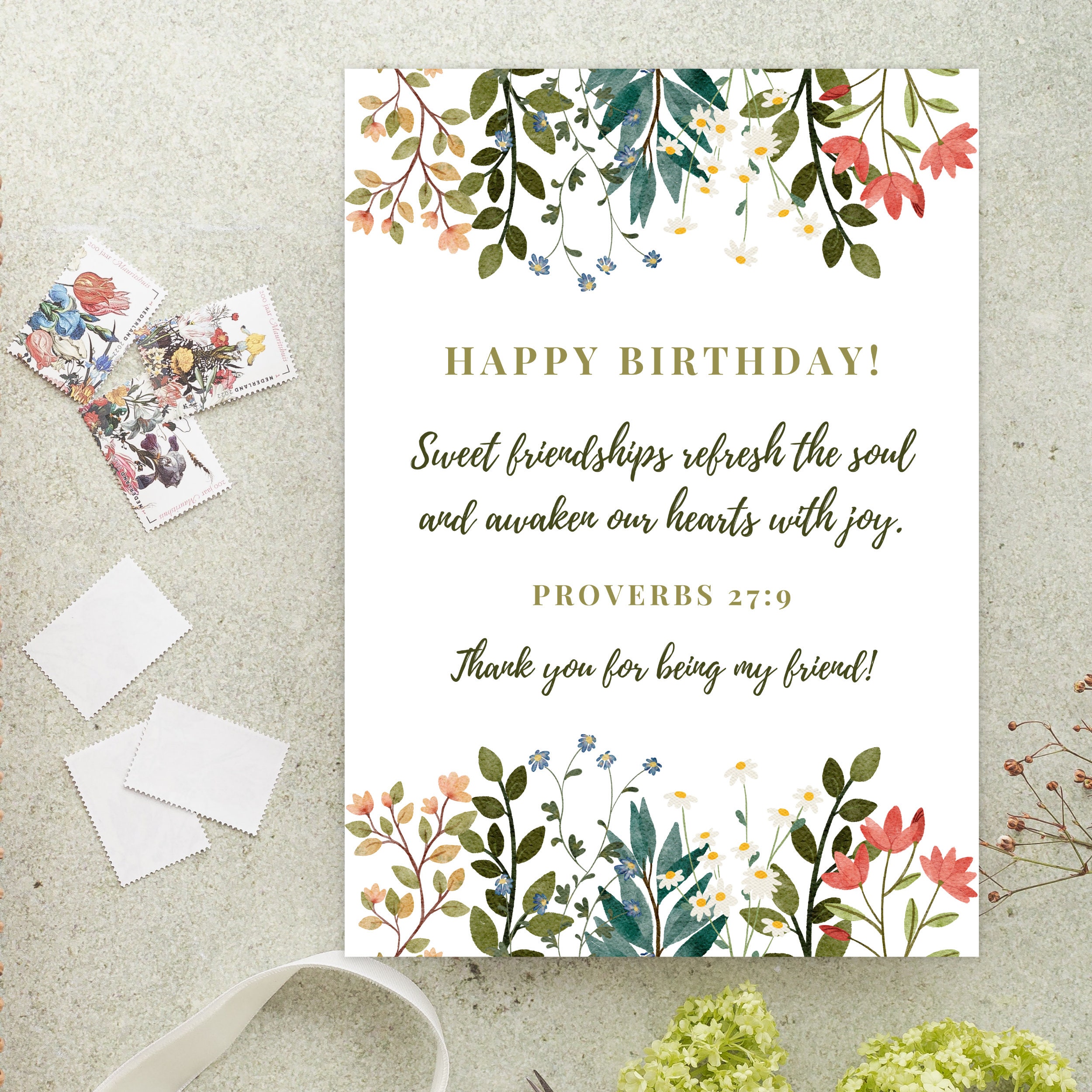 Birthday Card Instant Download Birthday Card Bible Verse Card Birthday ...