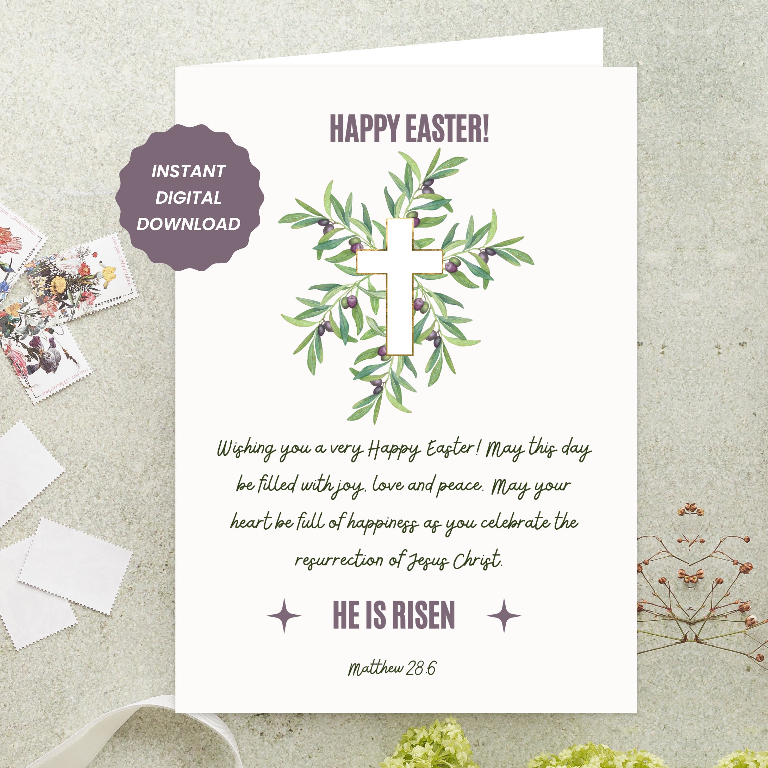 Easter Card Christian Easter Card Bible Verse Unique Easter Message ...