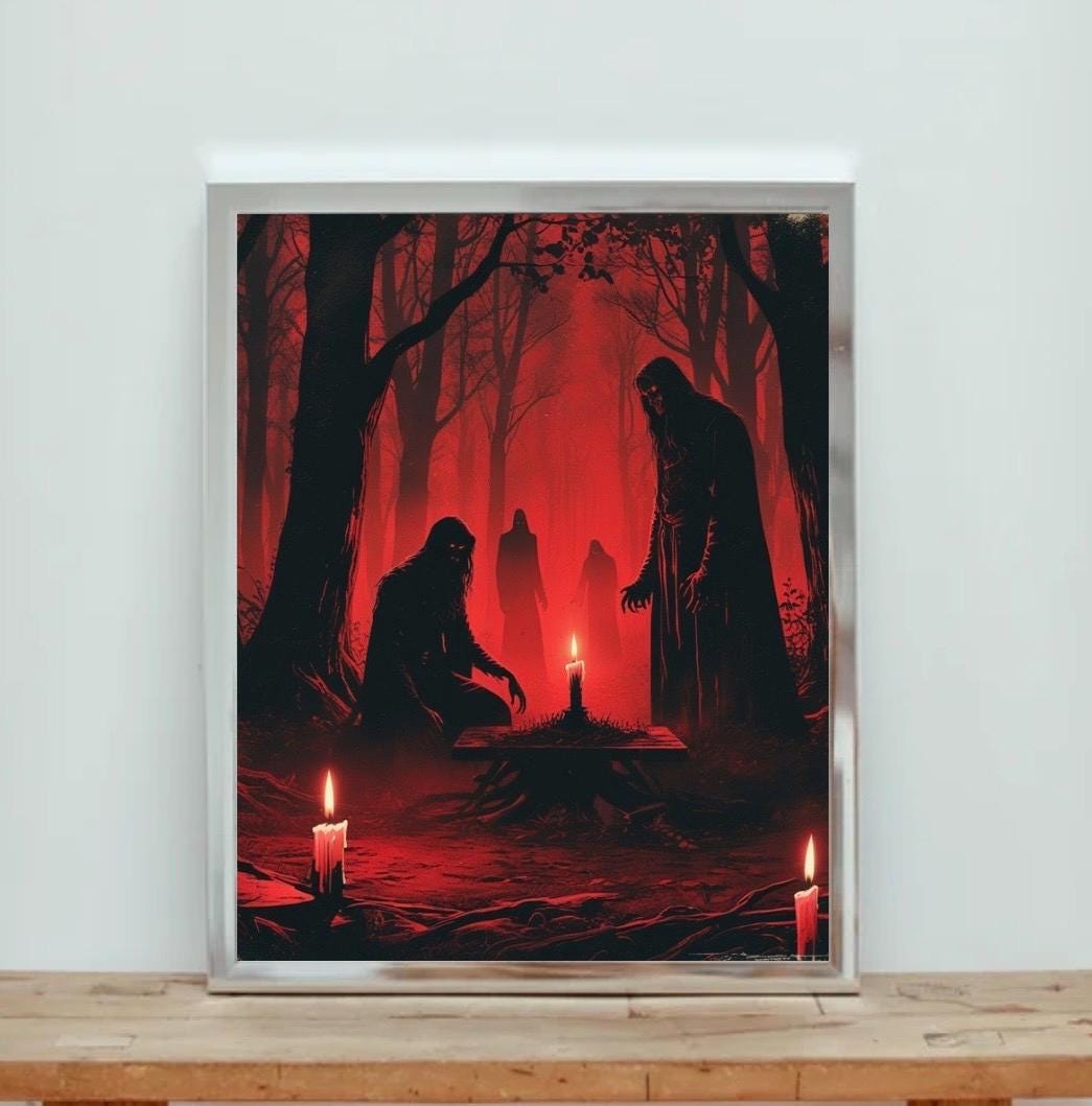 Demonic Ritual Poster Set | Horror Wall Art Bundle | Gothic Occult ...