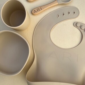 Personalized With Name Feeding Set / BPA-PVC FREE Silicone / Suction ...
