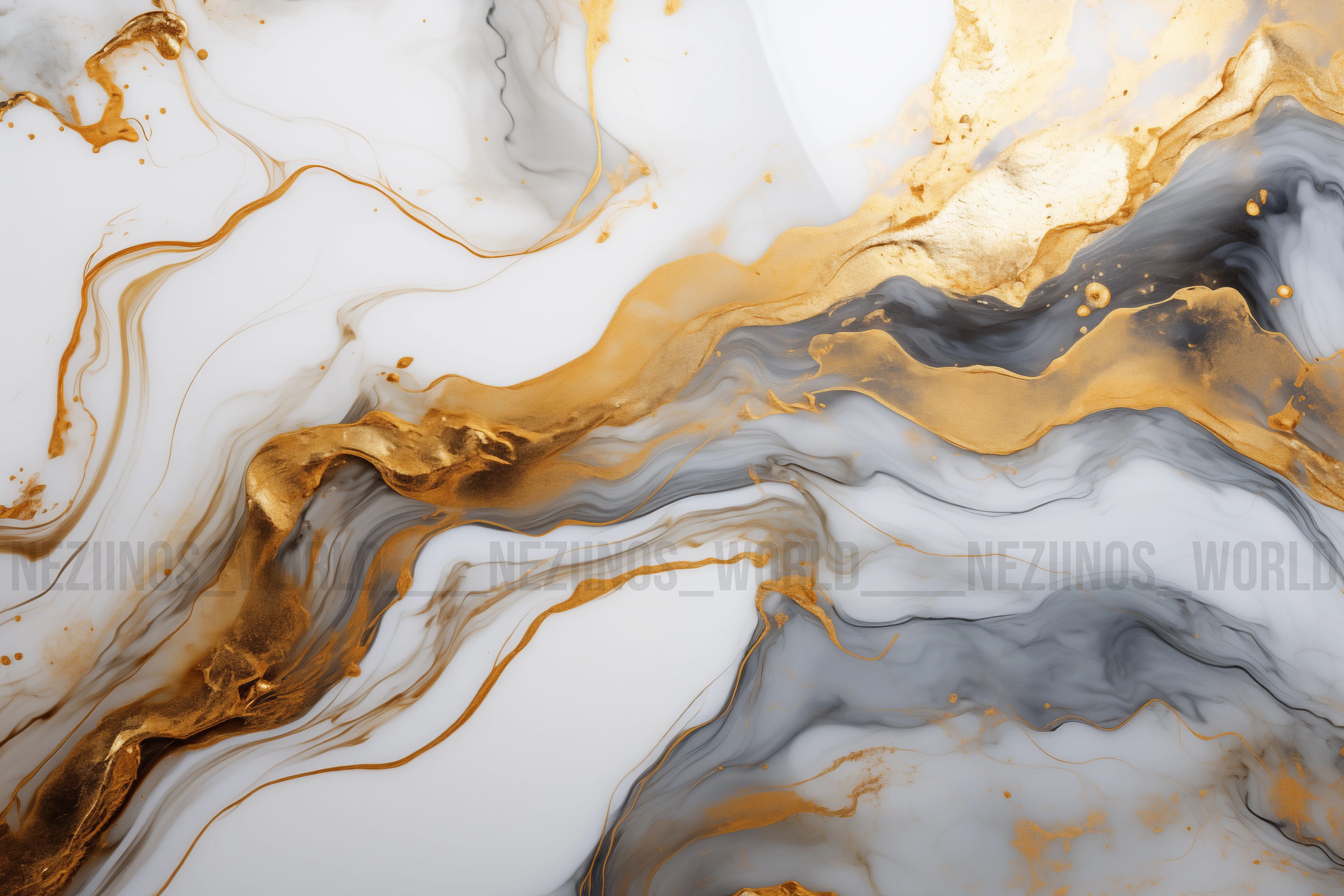 Wall Art Gold Marble Picture, Marble in Gold and White Canvas ...