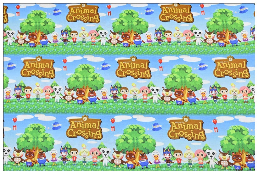 Animal Crossing Fabric Cartoon Fabric Cotton Fabric by the Half Yard - Etsy