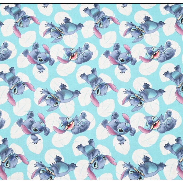 Buy Stitch Fabric Blue Koala Lilo and Stitch Anime Cartoon Cotton ...