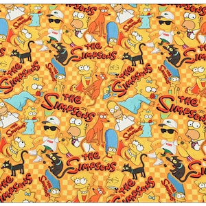 The Simpsons Fabric Bart Simpson Fabric Cartoon Fabric Cotton Fabric by ...