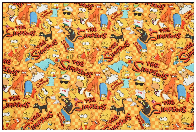 The Simpsons Fabric Bart Simpson Fabric Cartoon Fabric Cotton Fabric by ...