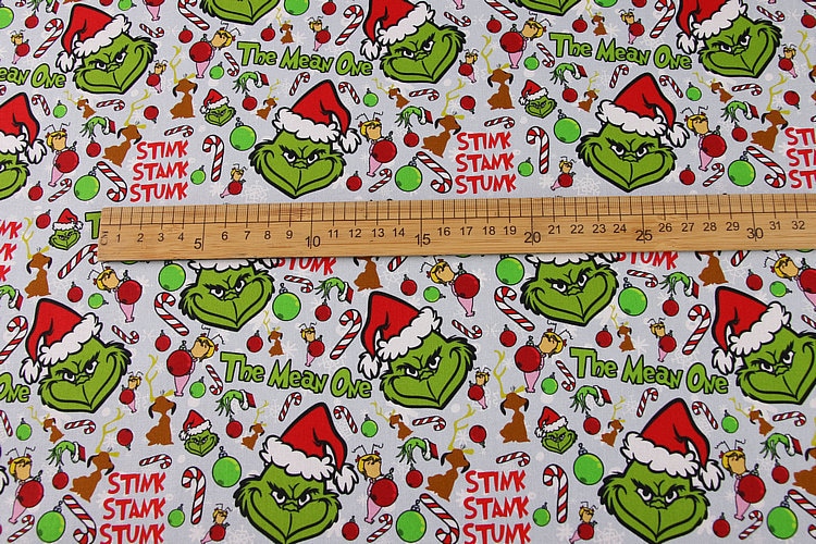 Grinch Fabric Merry Grinchmas Fabric Cartoon Fabric Cotton Fabric by ...