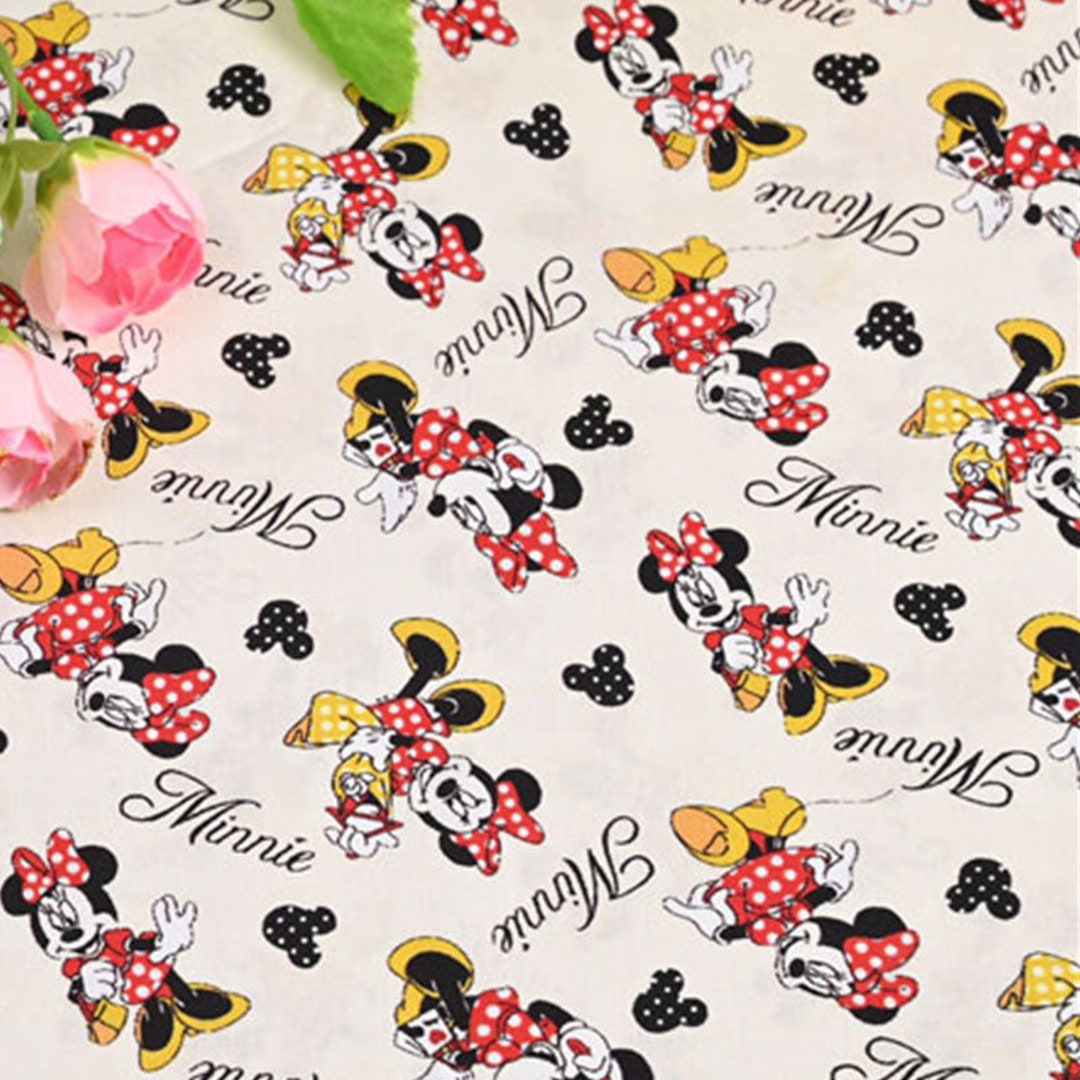 Disney's Minnie Mouse Fabric Cartoon Fabric Cotton Fabric by the Half ...