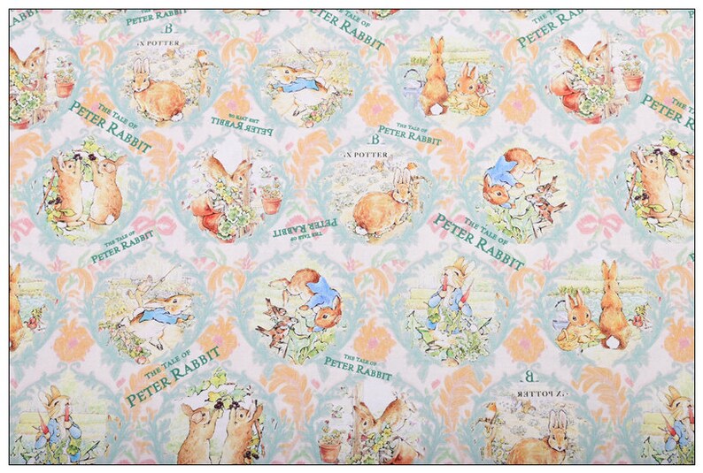 Peter Rabbit Fabric Cute Bunny Fabric Cartoon Fabric Cotton - Etsy