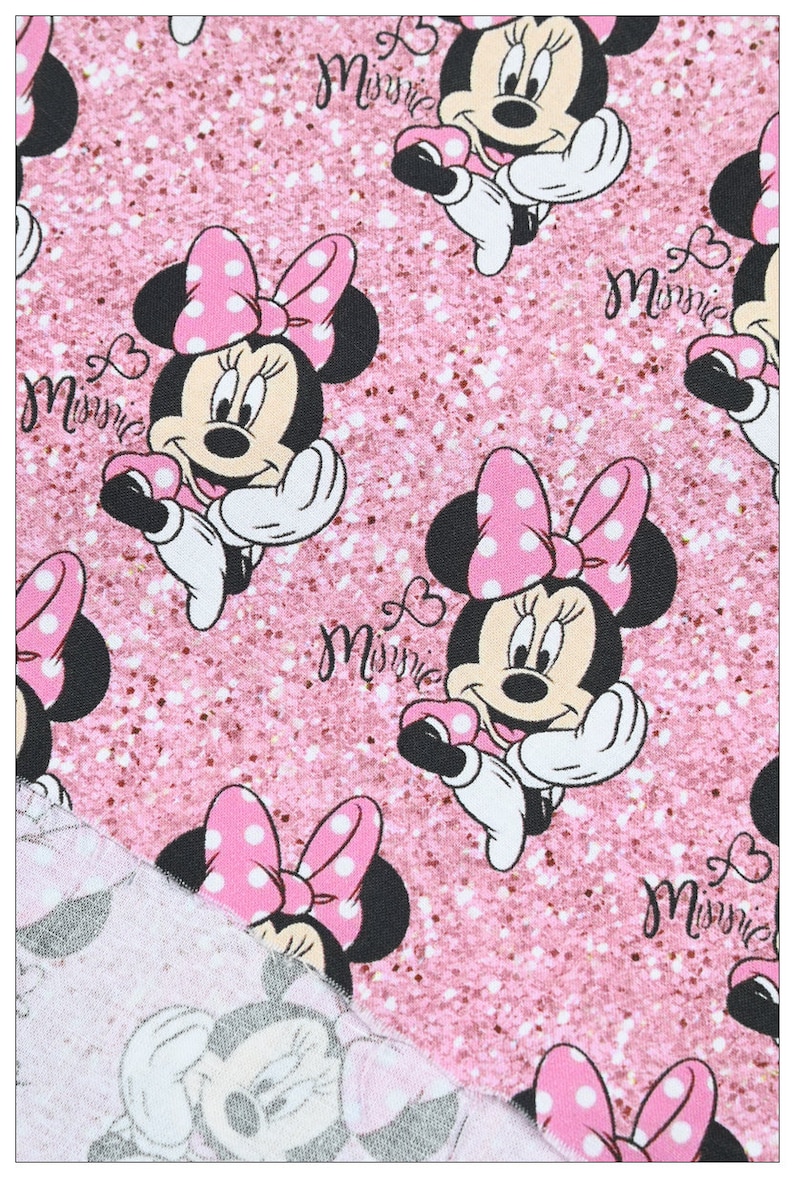 Mickey & Minnie Mouse Fabric Cartoon Fabric Cotton Fabric by the Half ...