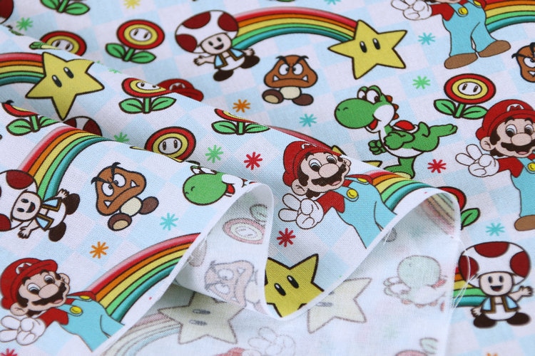 Super Mario Fabric Mario and Friends Fabric Japanese Cartoon - Etsy