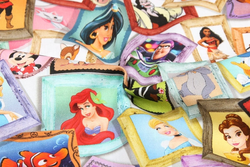 Disney Classic Characters Fabric Princess Fabric Cartoon Fabric Cotton ...