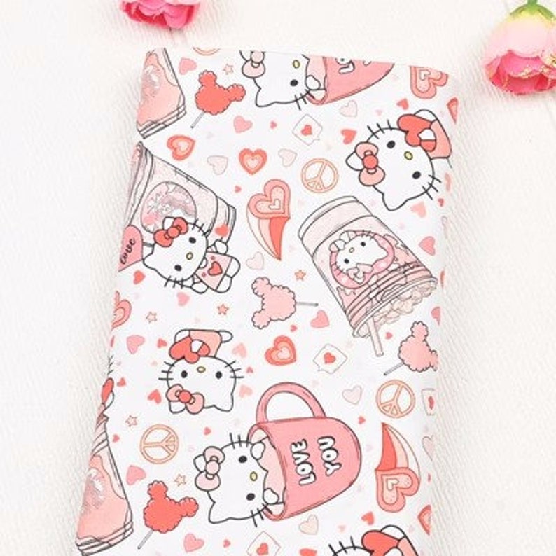 Hello Kitty Fabric Fortune Cat Fabric Japanese Cartoon Fabric Cotton ...