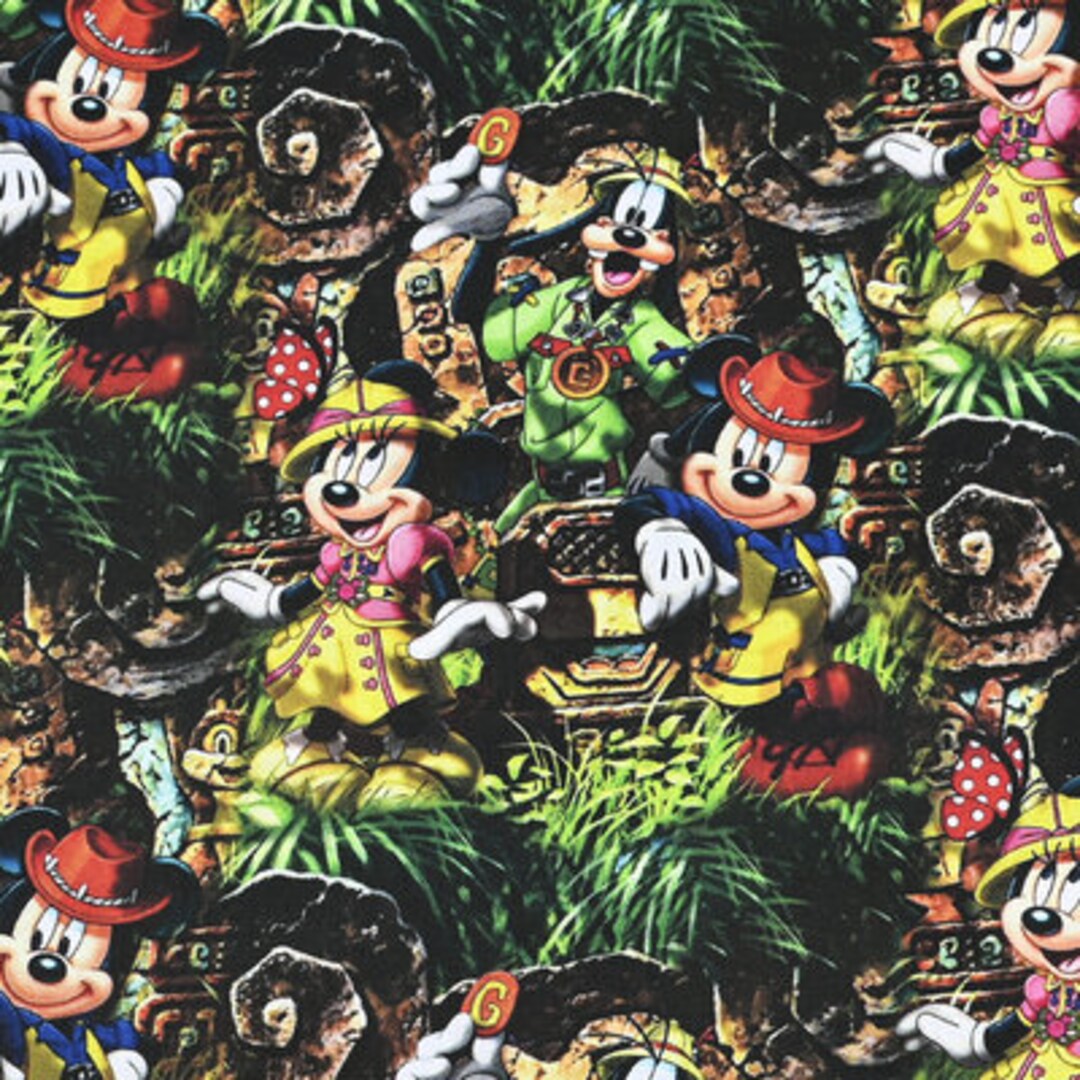 Halloween Fabric Disney's Mickey Minnie Mouse Fabric Donald Duck Goofy ...