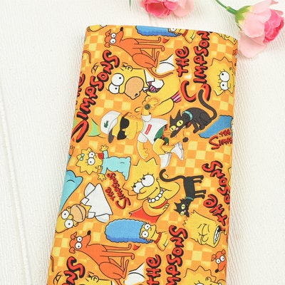 The Simpsons Fabric Bart Simpson Fabric Cartoon Fabric Cotton - Etsy