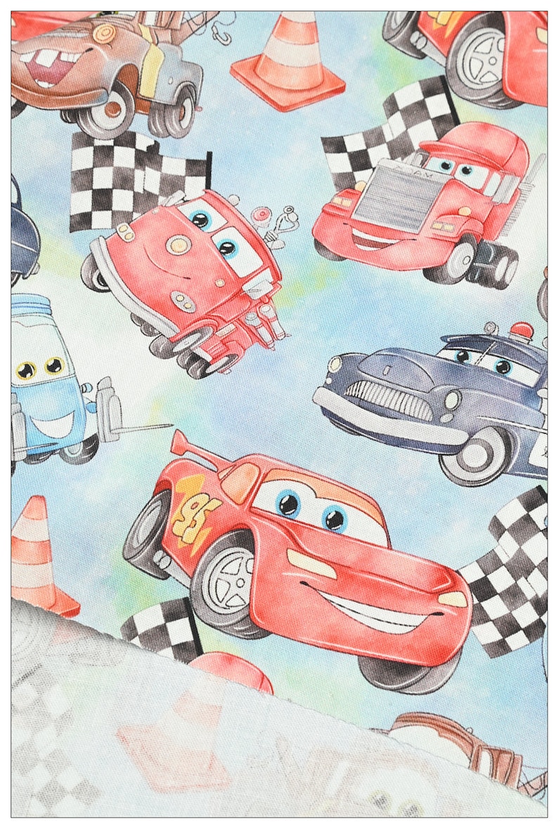Disney Pixar Cars & Lightening Mcqueen Fabric Cartoon Fabric Cotton ...