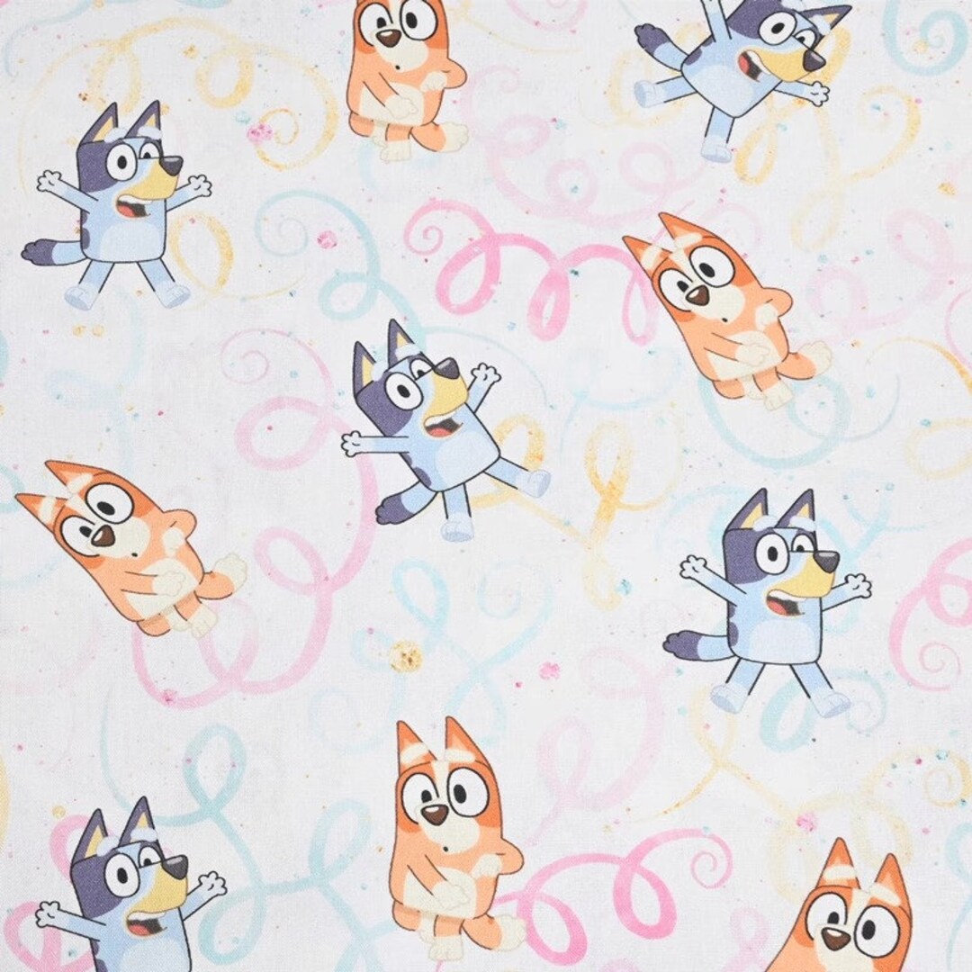 Bluey Fabric Dog Fabric Anime Fabric 100% Cotton Fabric Cartoon Cotton ...