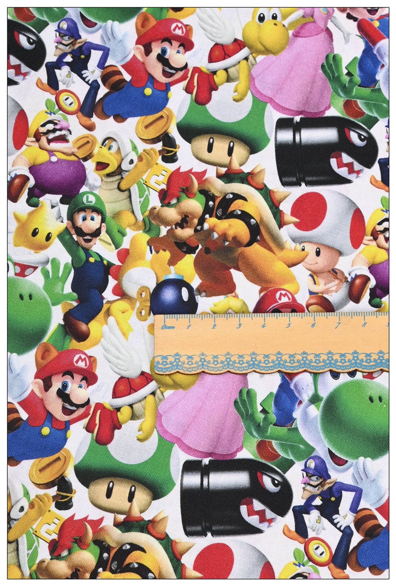 Super Mario Fabric Mario and Friends Fabric Japanese Cartoon Fabric ...